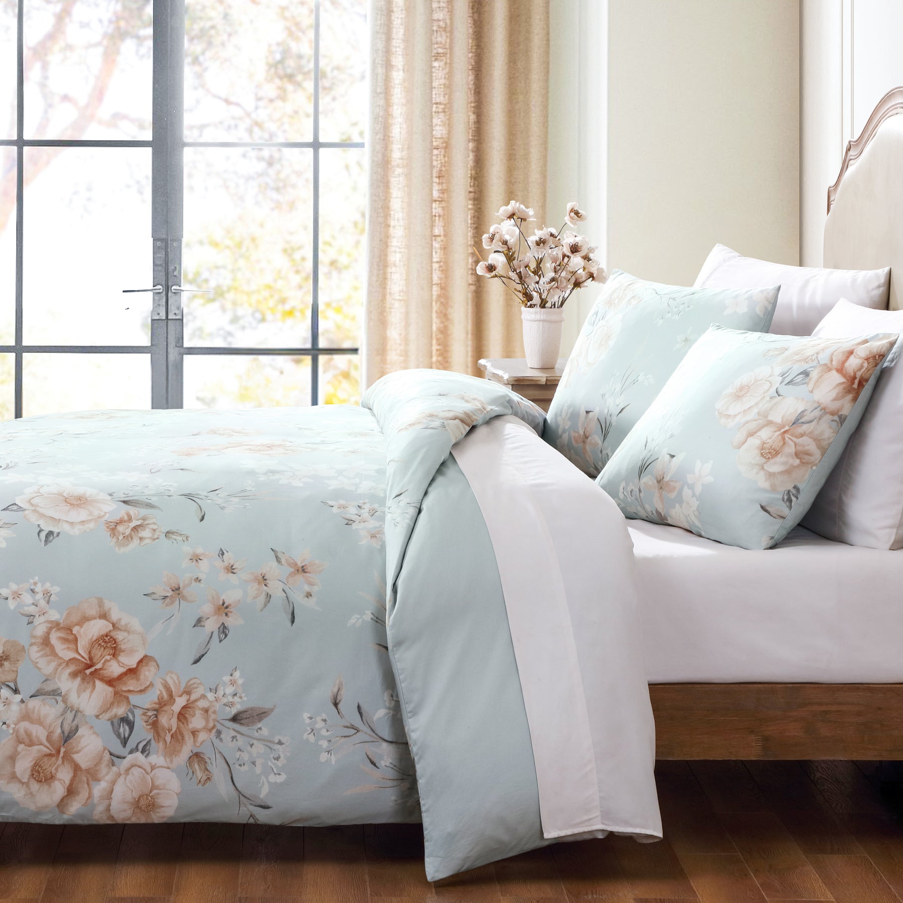 Egyptian Cotton Floral Print Duvet Cover Set – Pure Parima